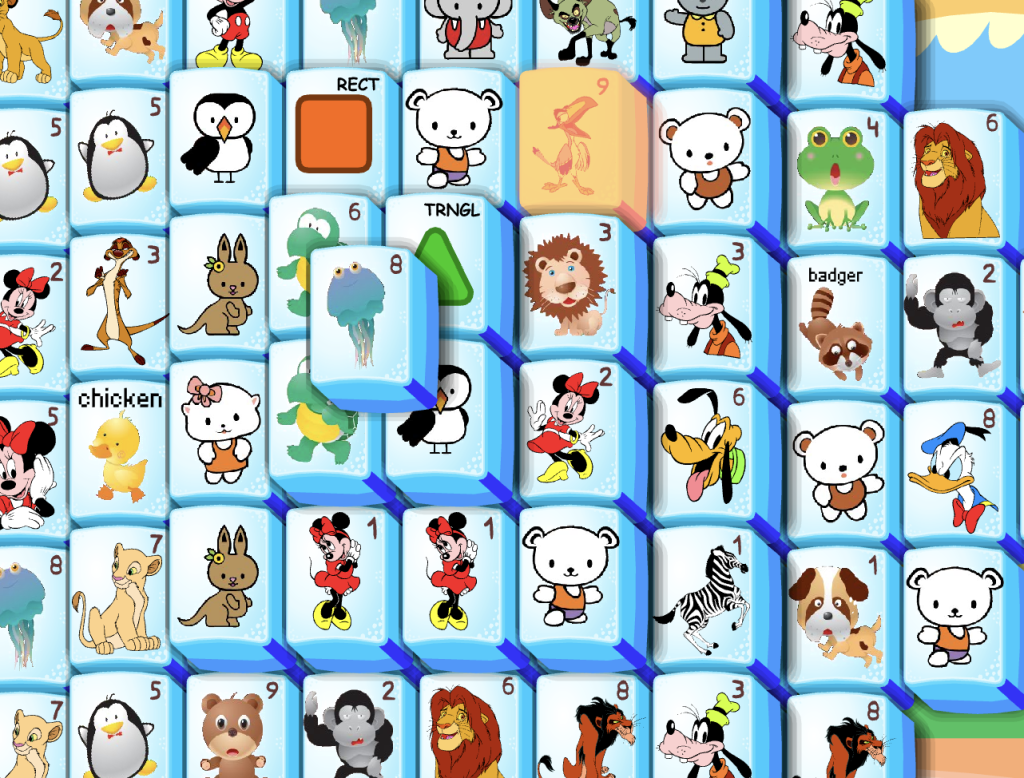 Cartoon Mahjong gratuit en plein écran - jeu en ligne et flash